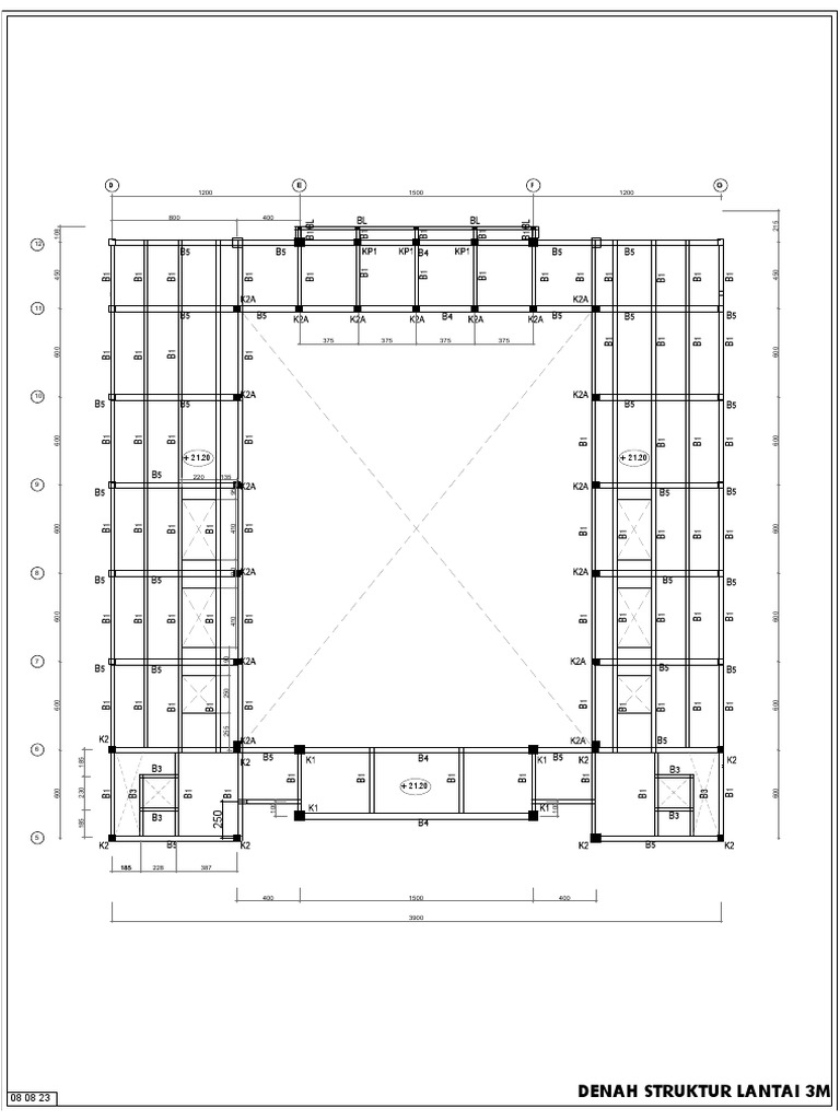 Vihara Batam Denah Struktur Lantai 3M 08 08 23 | PDF