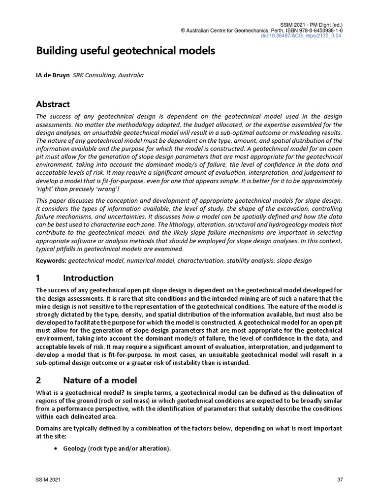 Building Useful Geotechnical Models | PDF | Geotechnical Engineering | Sensitivity Analysis