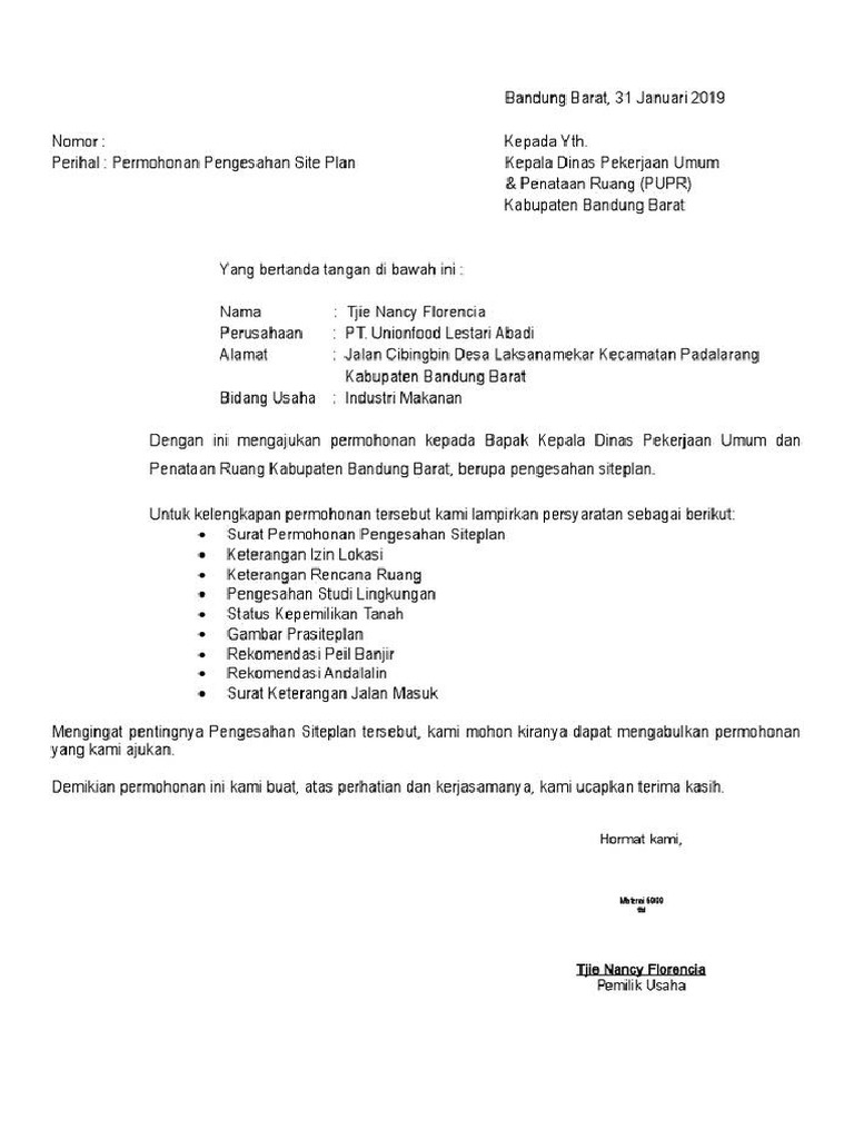 Contoh Surat PUPR | PDF