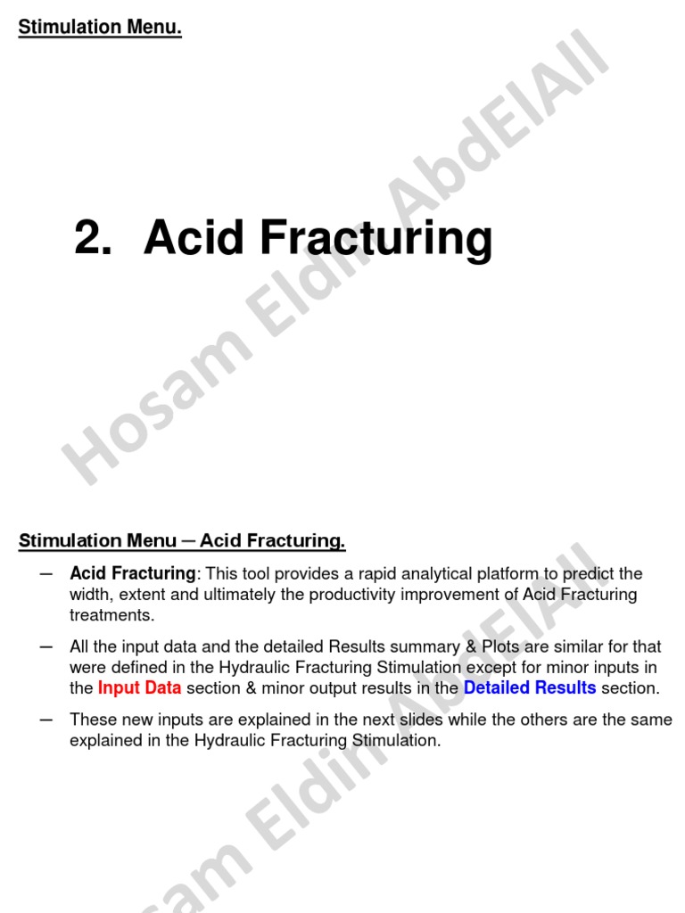 Acid Fracturing: Stimulation Menu | PDF