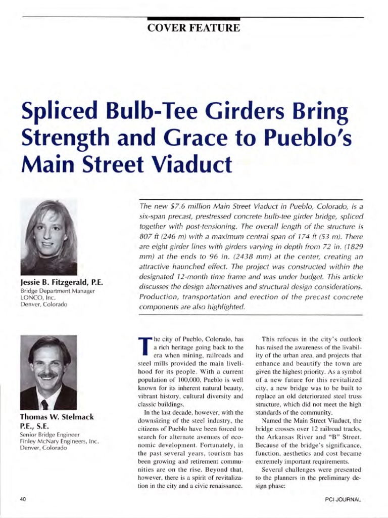 Spliced Bulb-Tee Girders | PDF | Prestressed Concrete | Precast Concrete