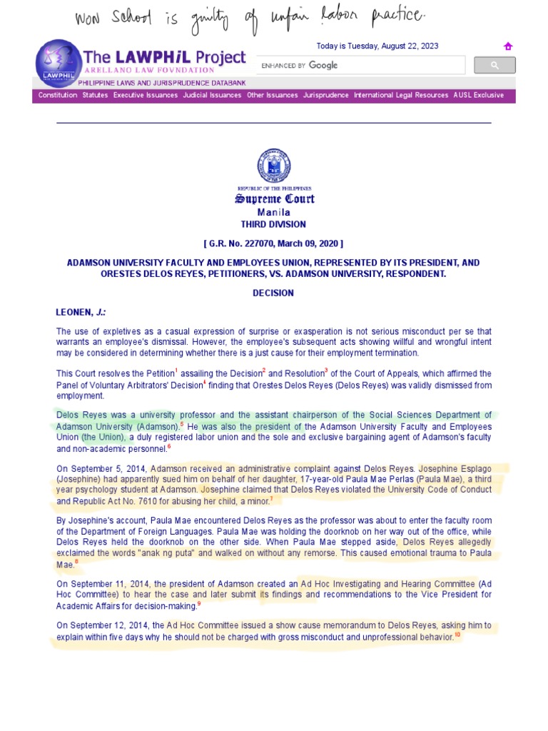 AdmU Faculty and Employeess v. AdmU | PDF | Employment | Collective Bargaining