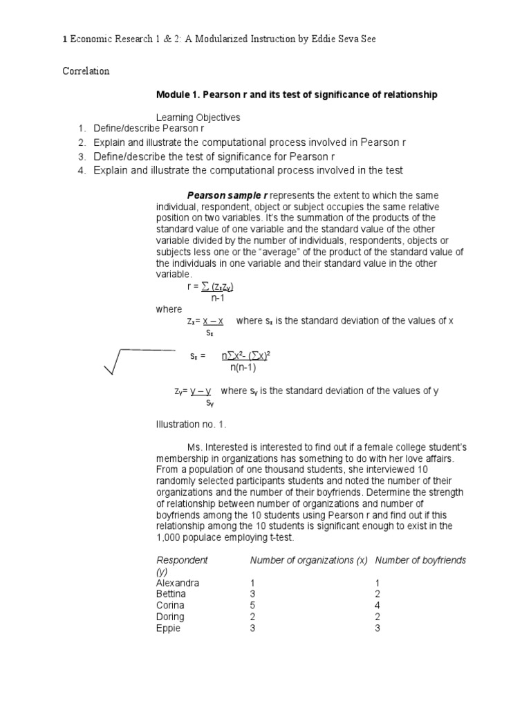 Correlation Module | PDF