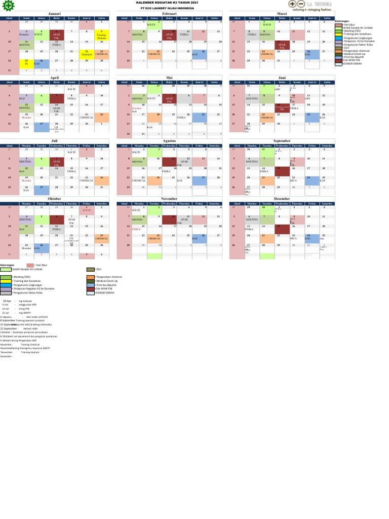 Kalender Kegiatan K3 2021 | PDF