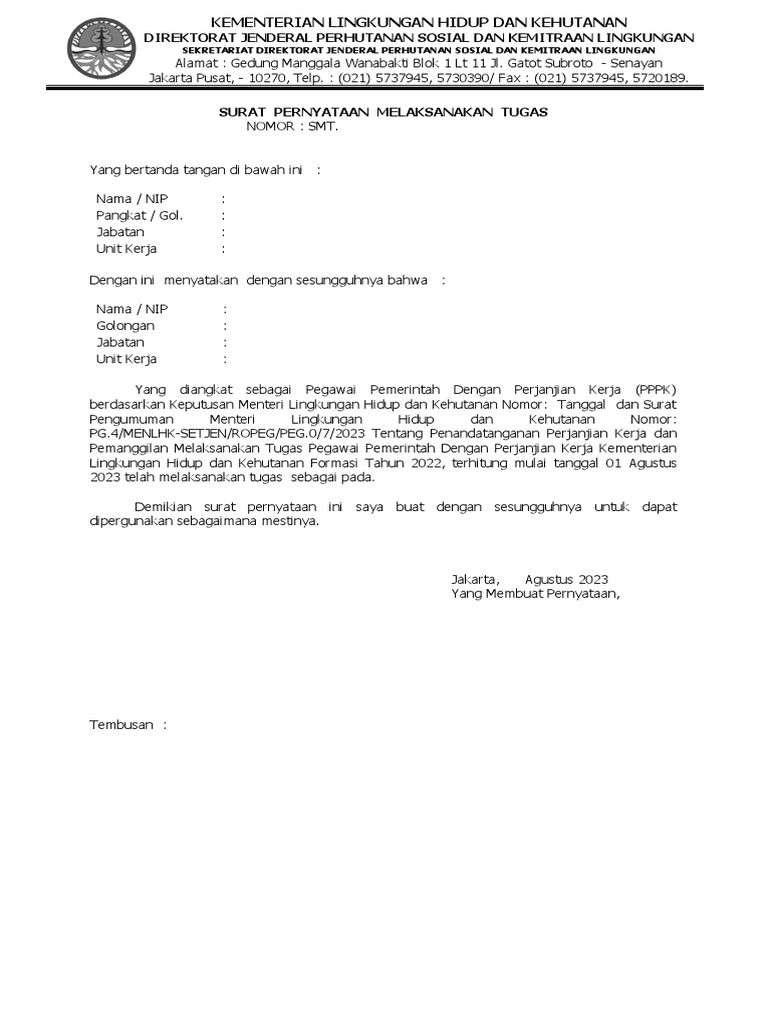 Contoh SPMT PPPK | PDF