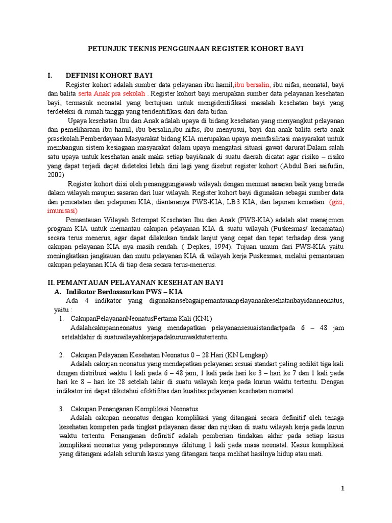KOHORT BAYI (Baru) SUDAH EDIT | PDF