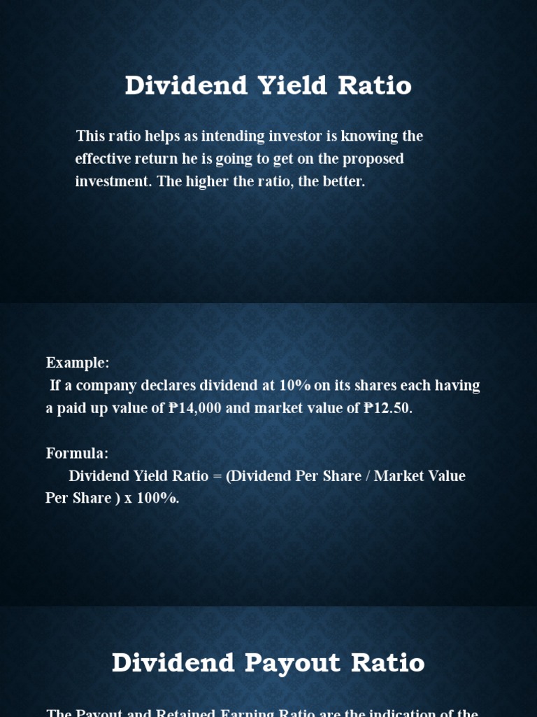 Dividend Yeild Ratio | PDF | Dividend | Equity (Finance)