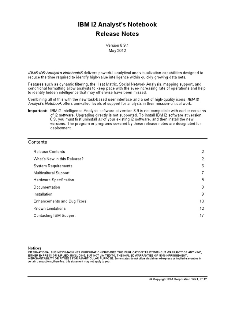 I2 Analyst - S Notebook 8 Release Notes | PDF | Microsoft Windows ...