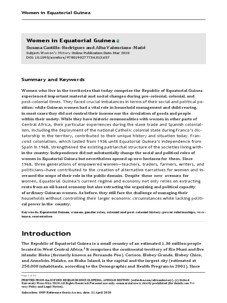 Women in Equatorial Guinea | PDF