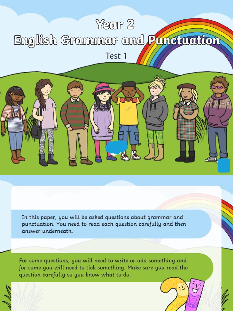 Year 2 Grammar and Punctuation Test | PDF | Verb | Question