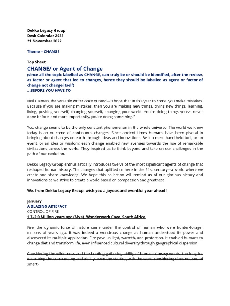 Dekko Legacy Group - Desk Calendar - EDITING - Sagar Sen | PDF