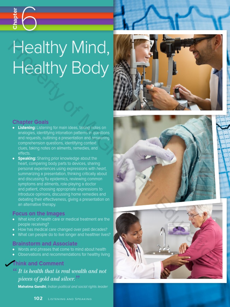 Listening and Speaking Book - 11 Elite & 12 Advanced - Chapter 6 Healthy Mind, Healthy Body ...