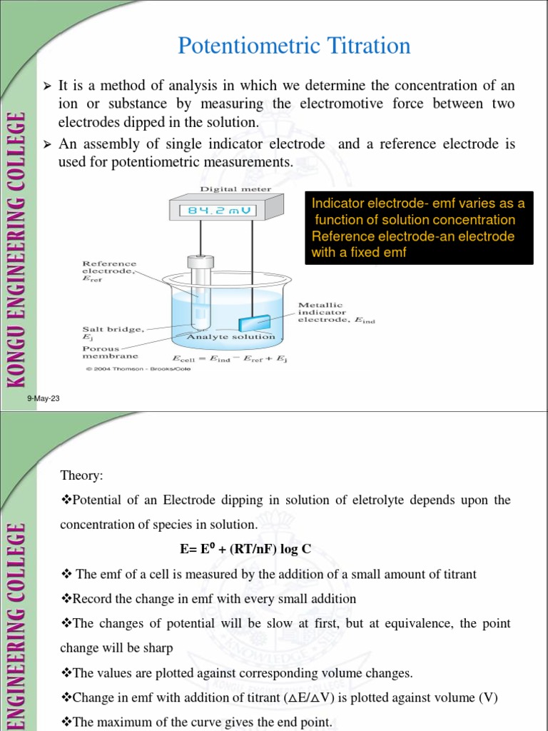 Potentiometric and Conductometric Titration | PDF