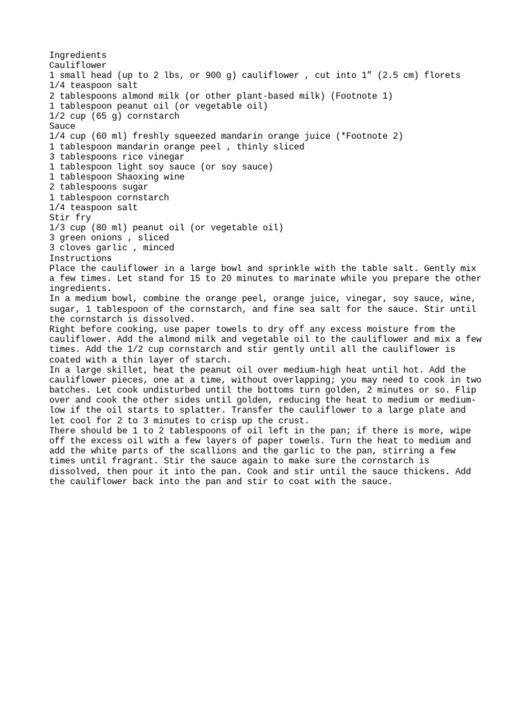 Orange Cauliflower | PDF