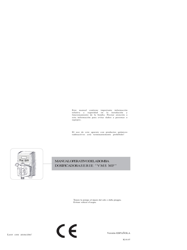 Manual Operativo de La Bomba | PDF | Bomba | Tubo vacío