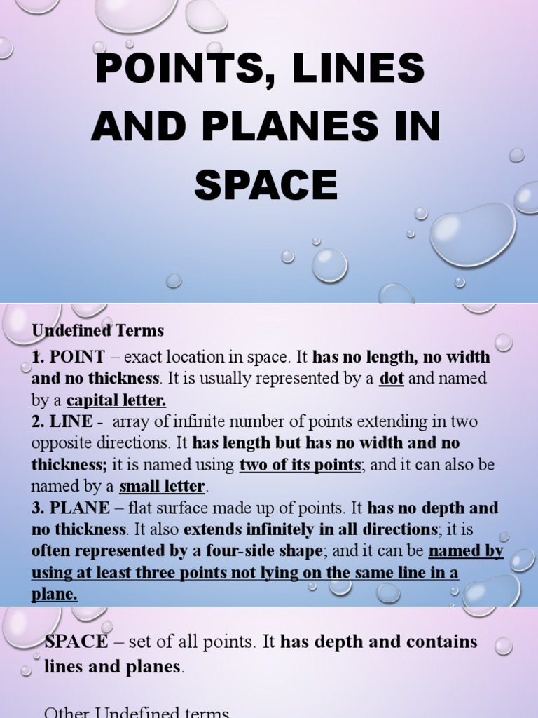 Q1 Week 1 Undefined Terms | PDF | Line (Geometry) | Axiom
