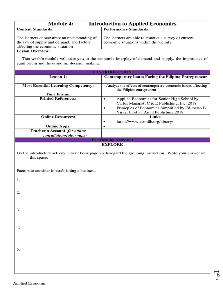 Module 4 - APplied Economics | PDF