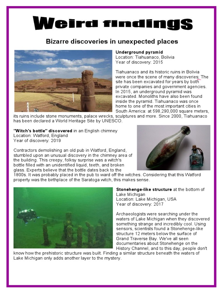 Bizarre Discoveries Around the World | PDF