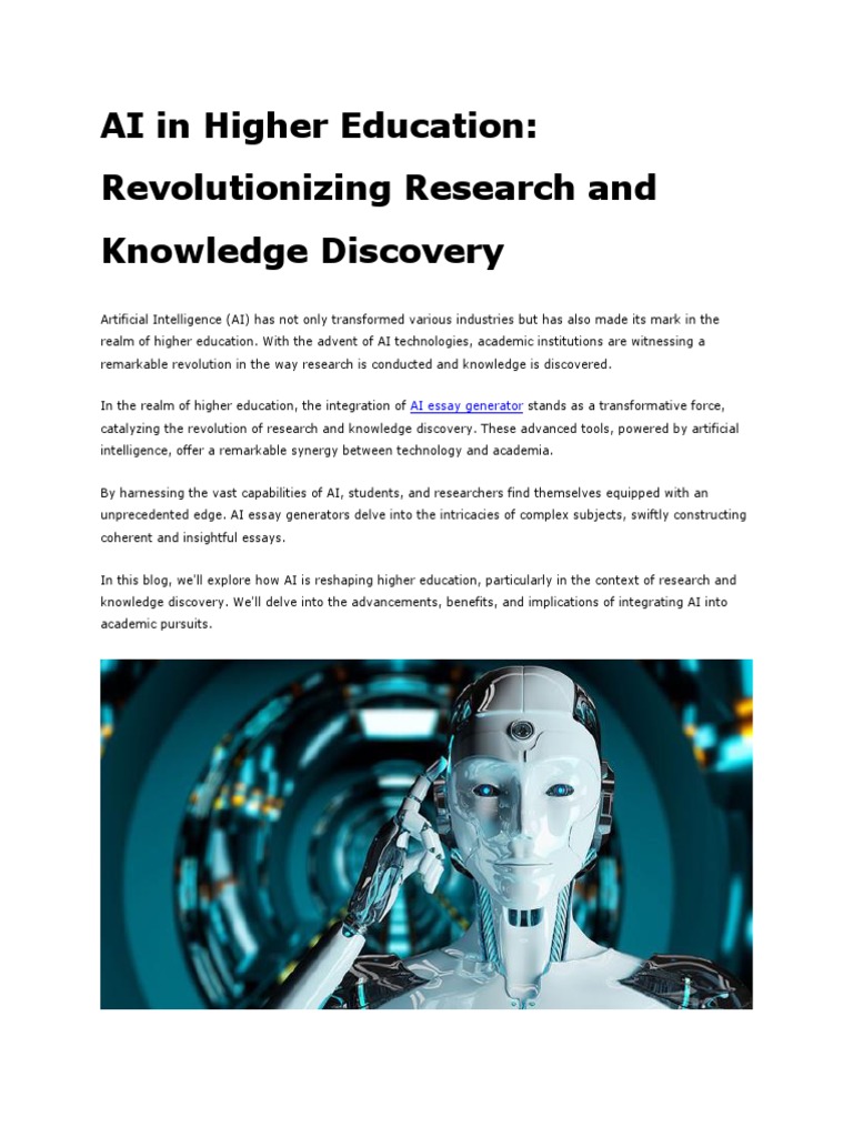 AI in Higher Education Revolutionizing Research and Knowledge Discovery ...