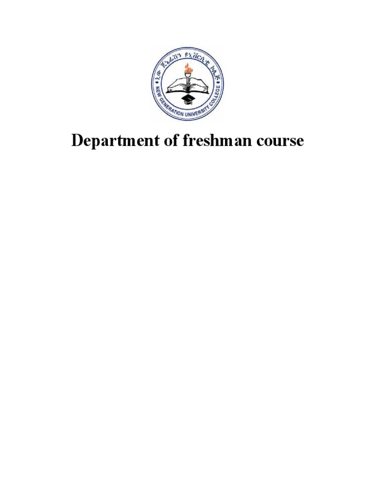 Department of Freshman Course | PDF