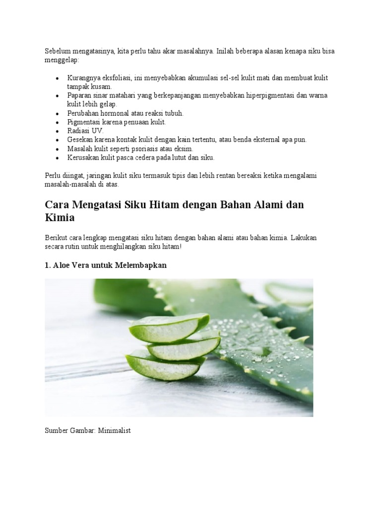 Cara Mengatasi Siku Hitam Secara Alami | PDF