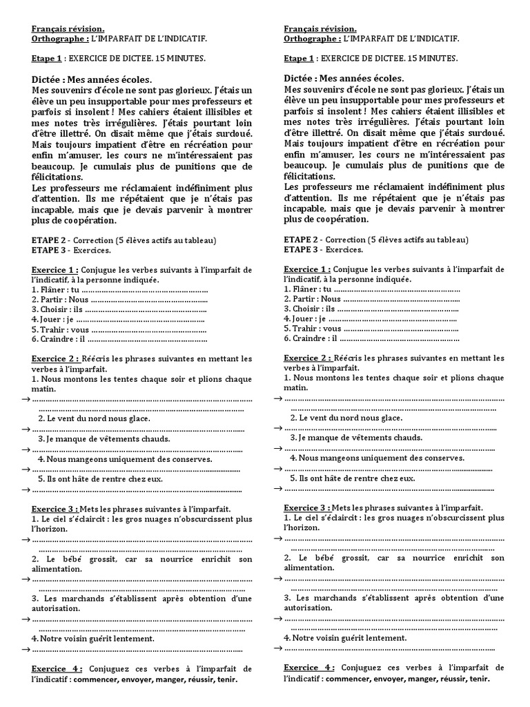 Français Révision. 4ième | PDF