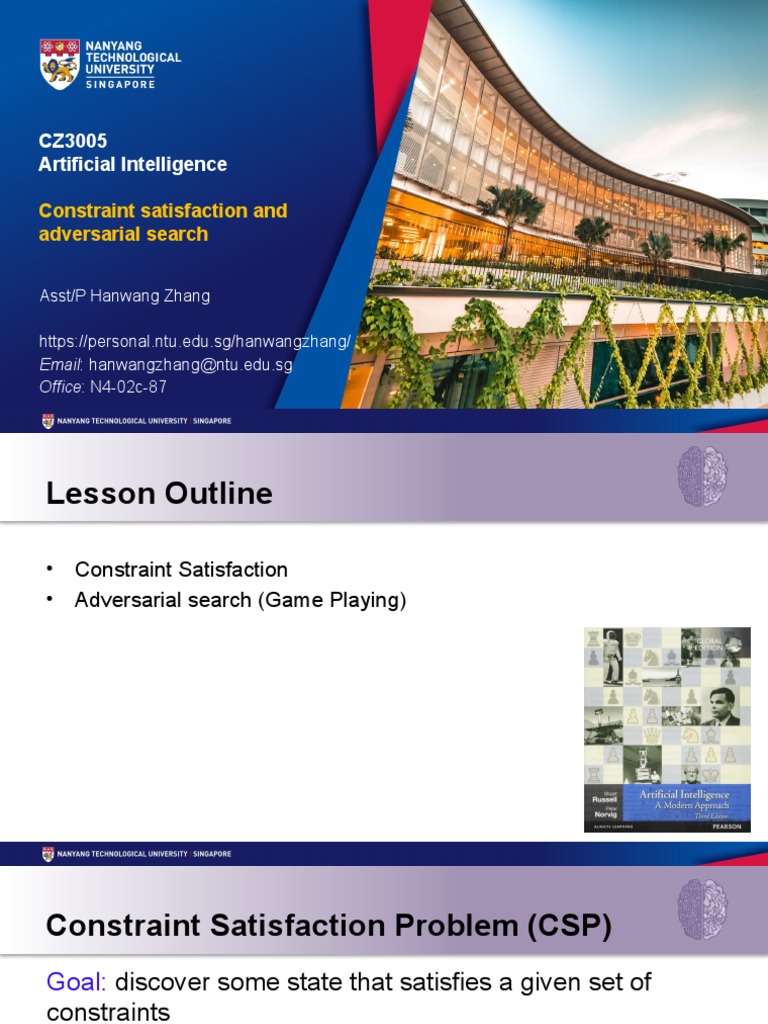 New CZ3005 Module 3 - Constraint Satisfaction and Adversarial Search | PDF | Applied Mathematics ...