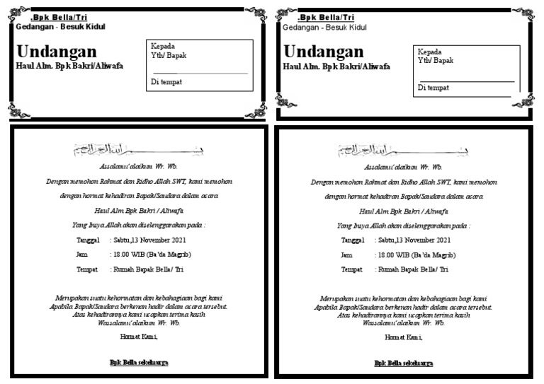 Undangan Haul | PDF