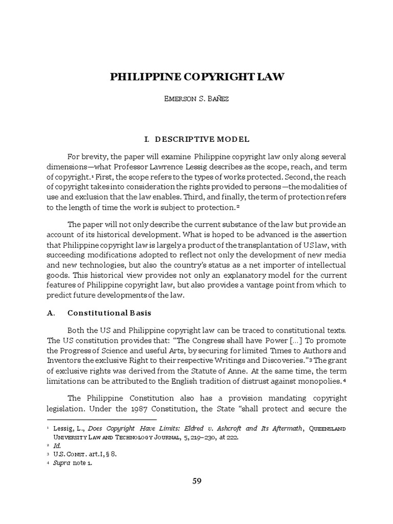 Philippine Copyright Law | PDF | Copyright | Fair Use