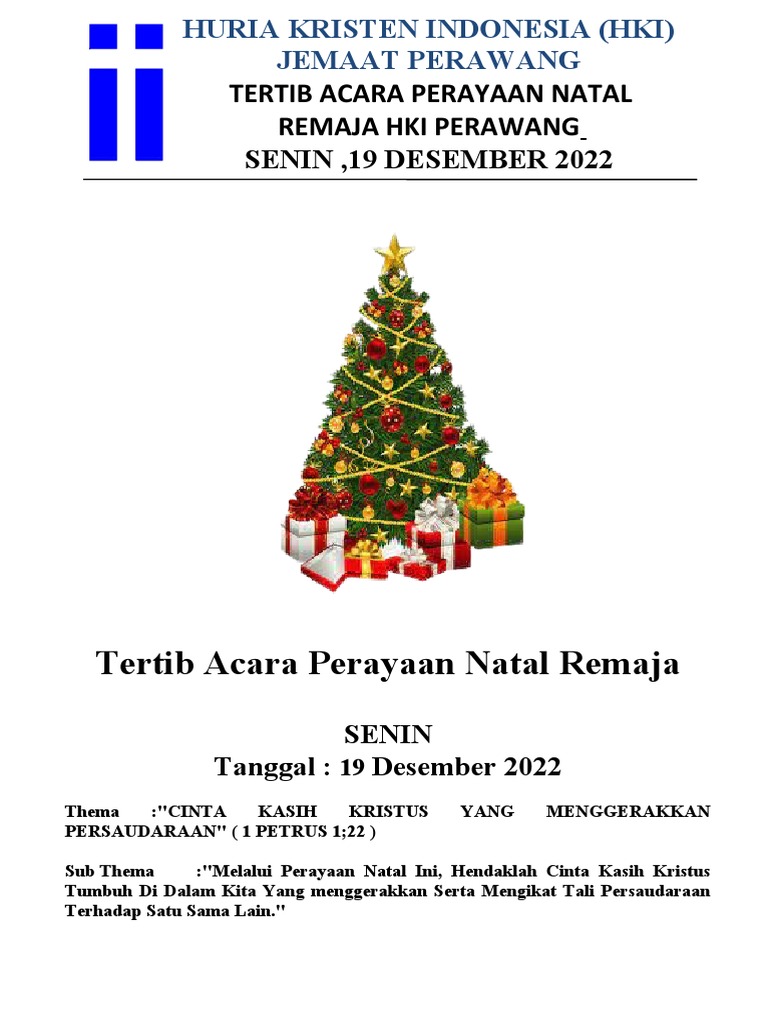 Tertib Acara Natal Remaja HKI Perawang | PDF