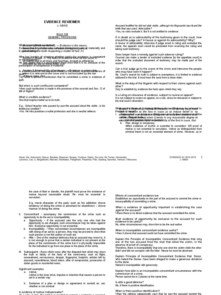 Evidence Reviewer J Abad 2014 | PDF