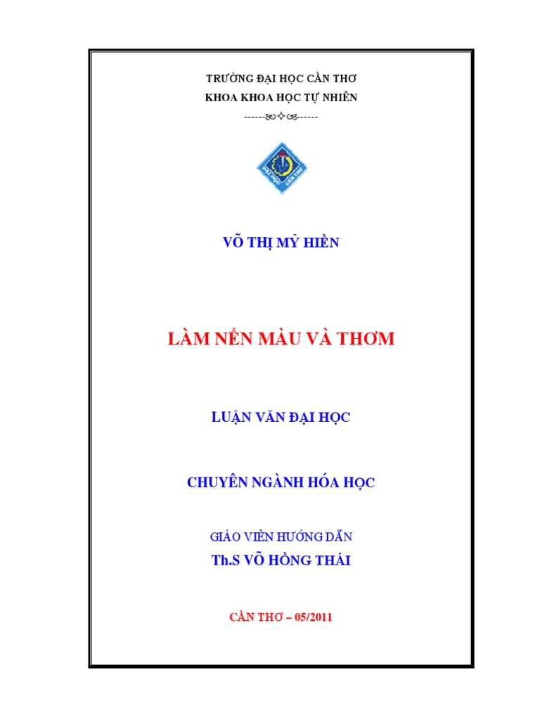 (123doc) Luan Van Tot Nghiep Lam Nen Mau Va Thom | PDF