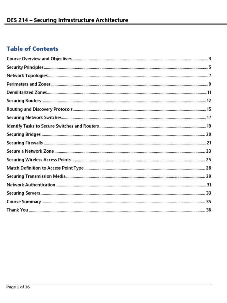 DES 214 Securing Infrastructure Architecture | PDF | Computer Network | Wireless Access Point