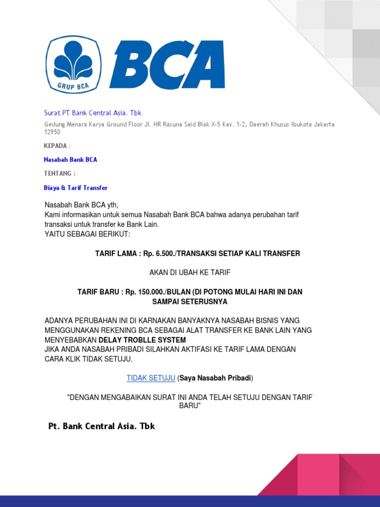 Surat Info Bca | PDF