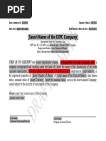 Format of SH 1 Share Certificate | PDF