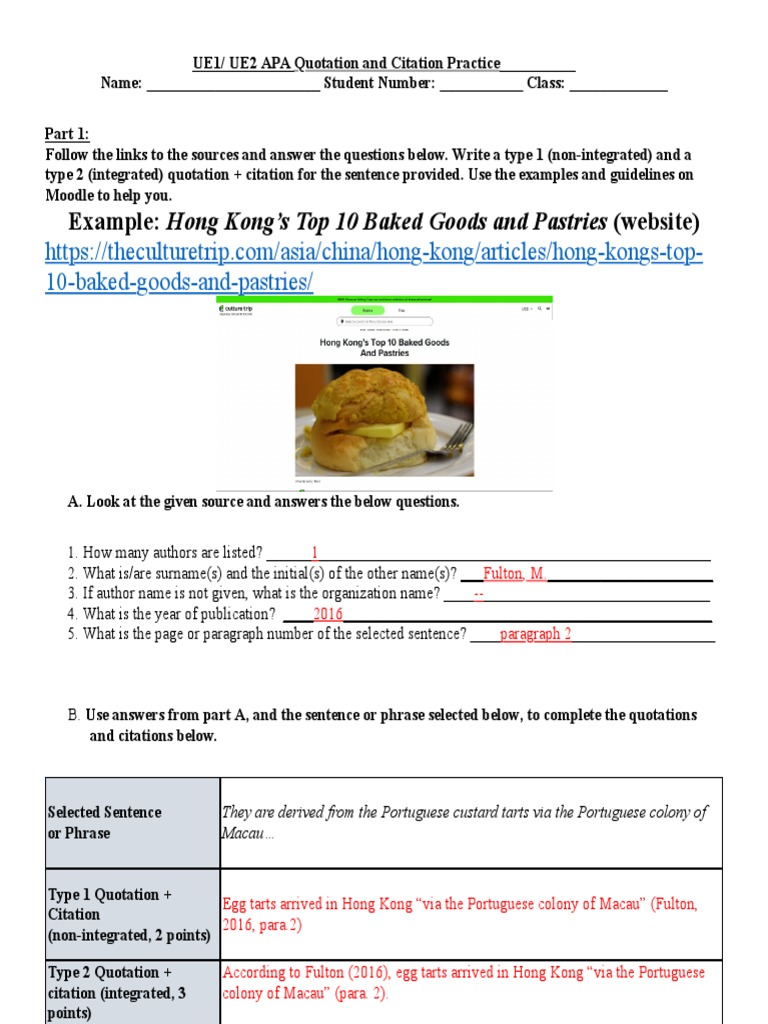 APA Quotation & Citation Practice | PDF | Citation