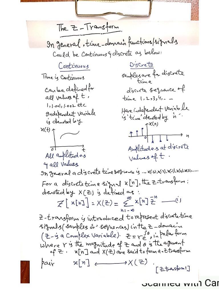 Z Transform Notes-1 | PDF
