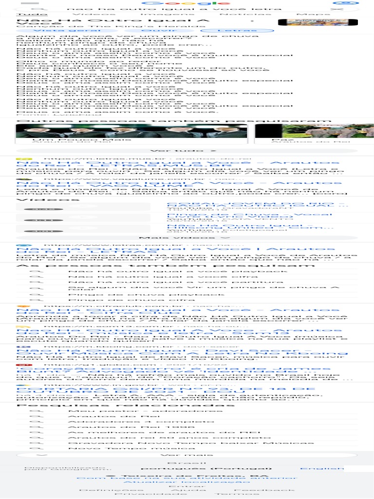Nao Ha Outro Igual A Você Letra - Pesquisa Google | PDF | Deus