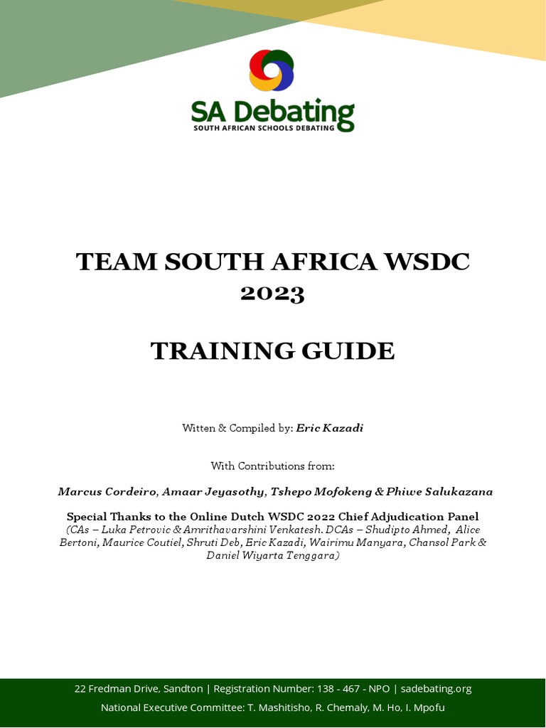 Debating Guide for Team SA 2023 | PDF | Argument