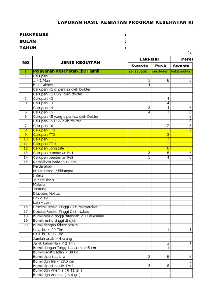 Blanko Laporan Kia & KB Rekapan Perdesa | PDF | Sains & Matematika