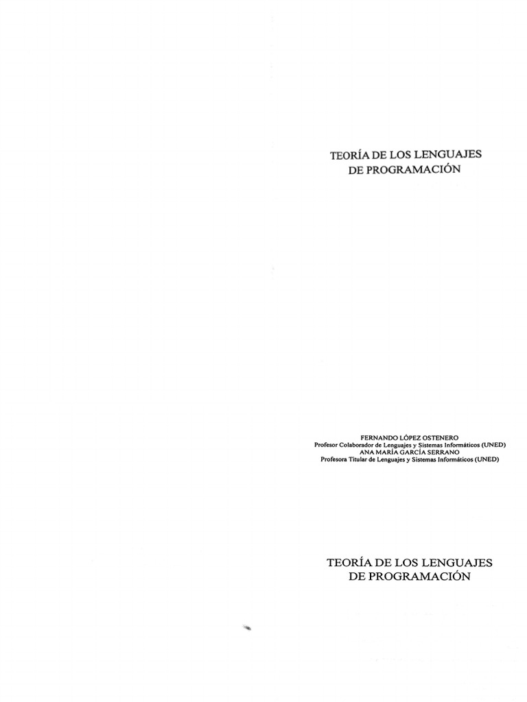 Teoria de Los Lenguajes de Programación | PDF