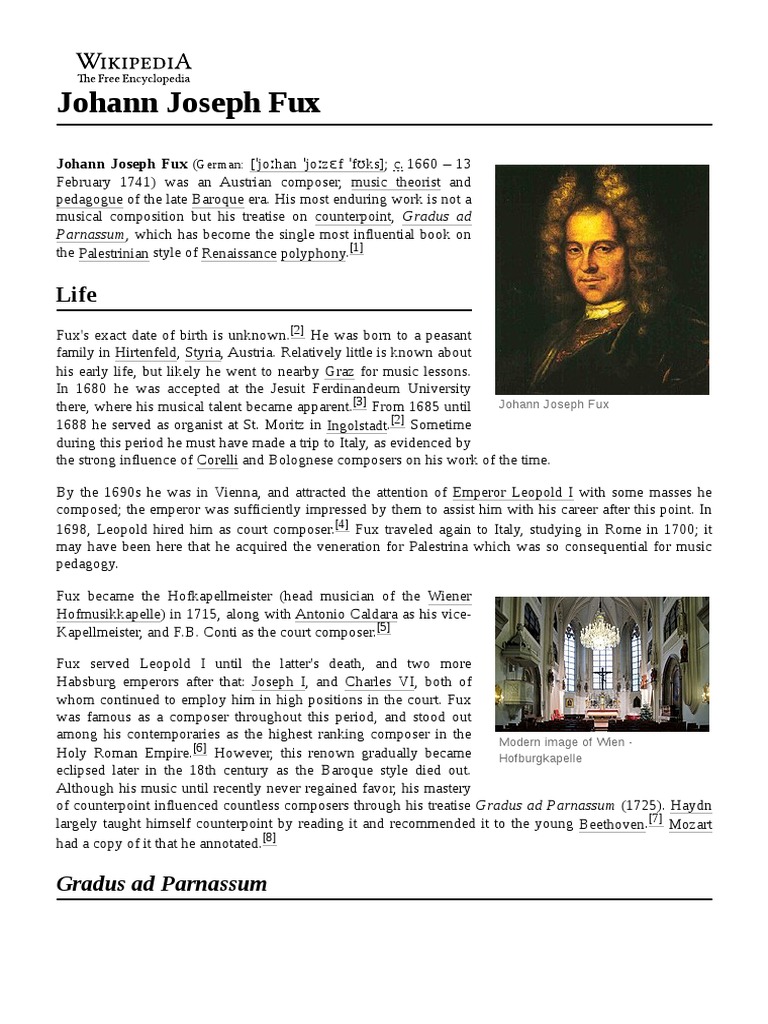 Johann Joseph Fux | PDF
