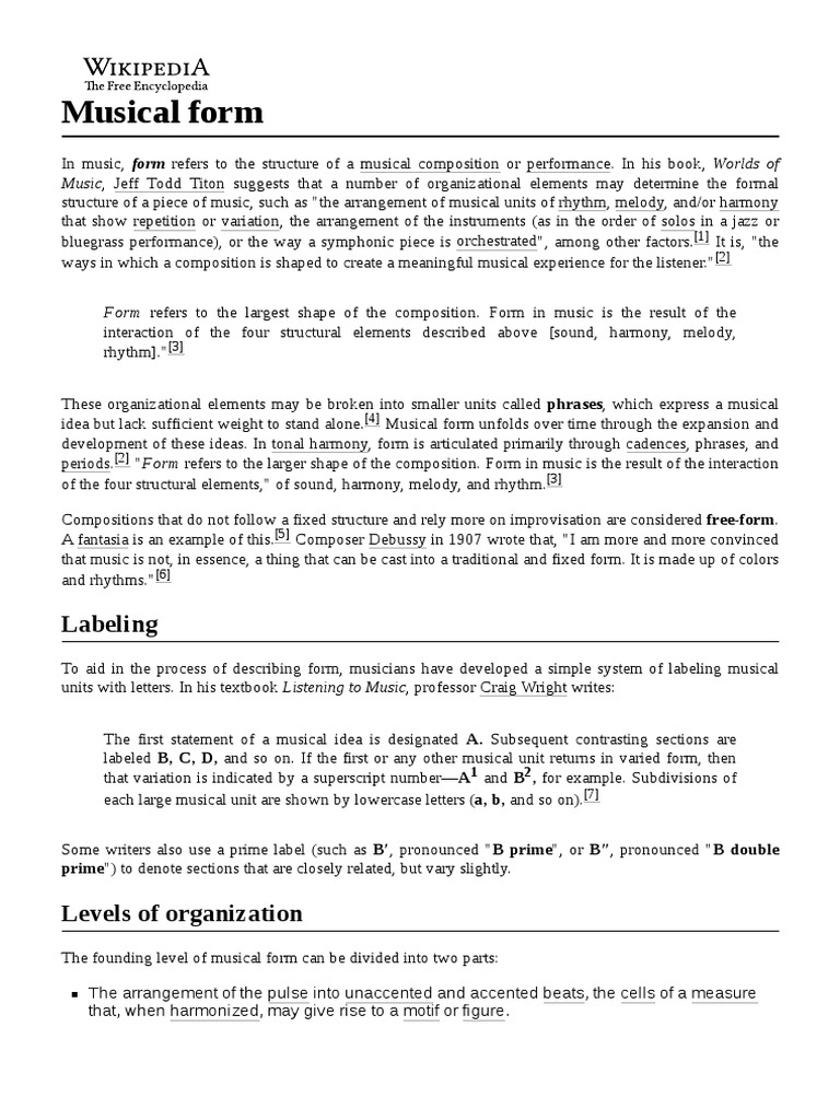 Musical Form | PDF | Musical Forms | Elements Of Music