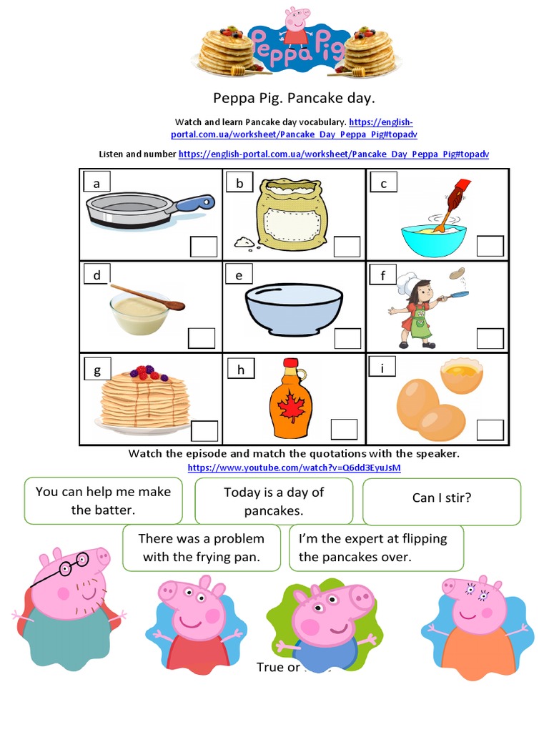 Listening Pancake Peppa Pig | PDF