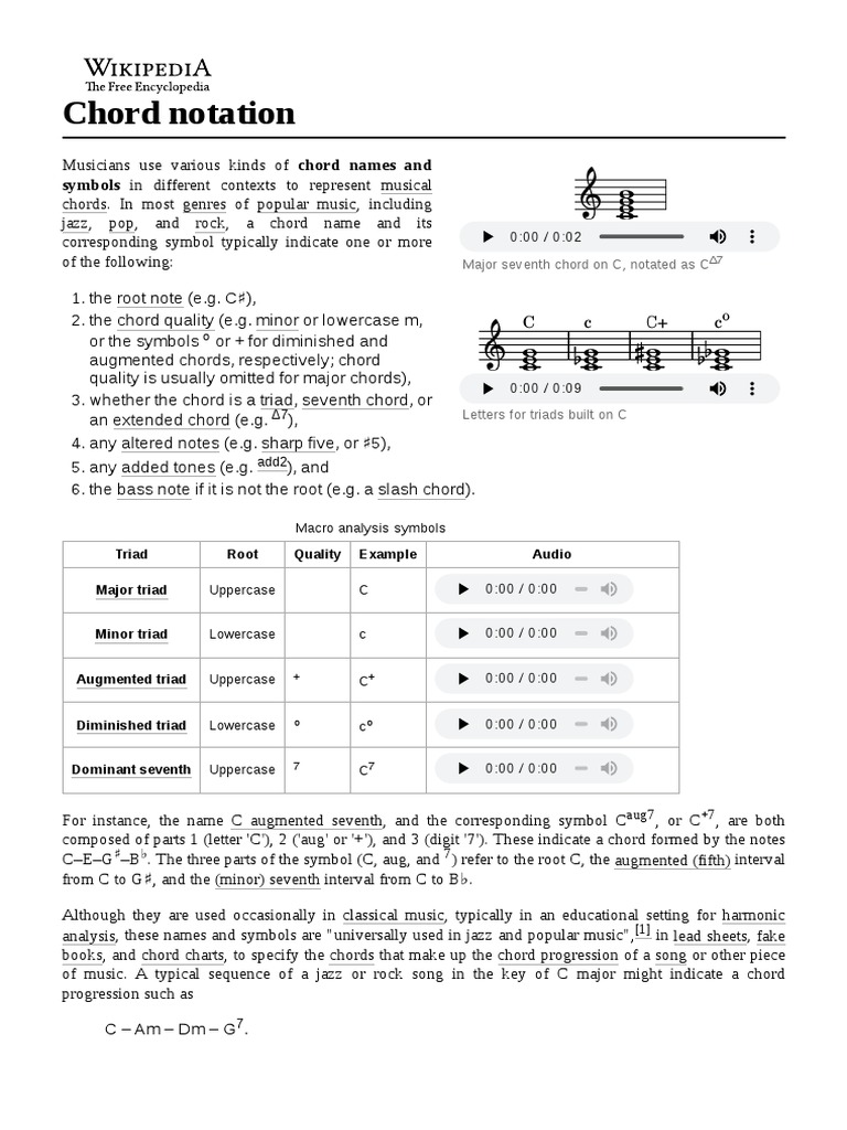 Chord Notation | PDF | Chord (Music) | Interval (Music)