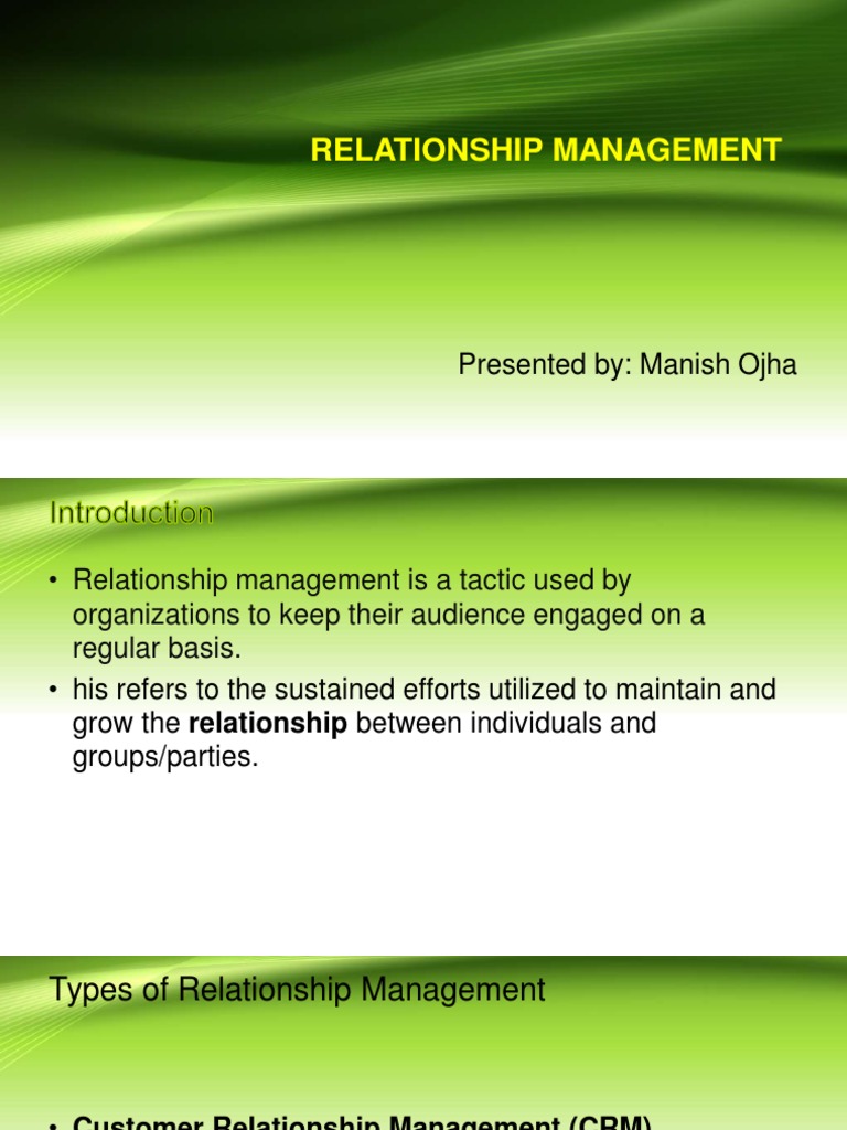 M. Ojha PPT Relationship MGT | PDF | Customer Relationship Management ...