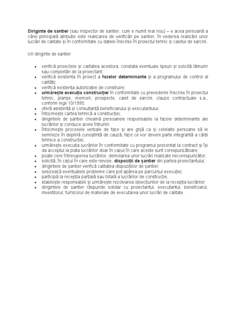 Atributii Diriginte | PDF