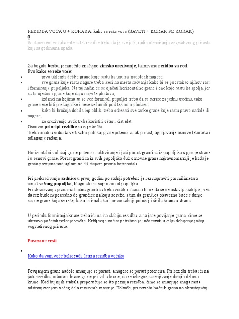 Rezidba Voća U 4 Koraka | PDF