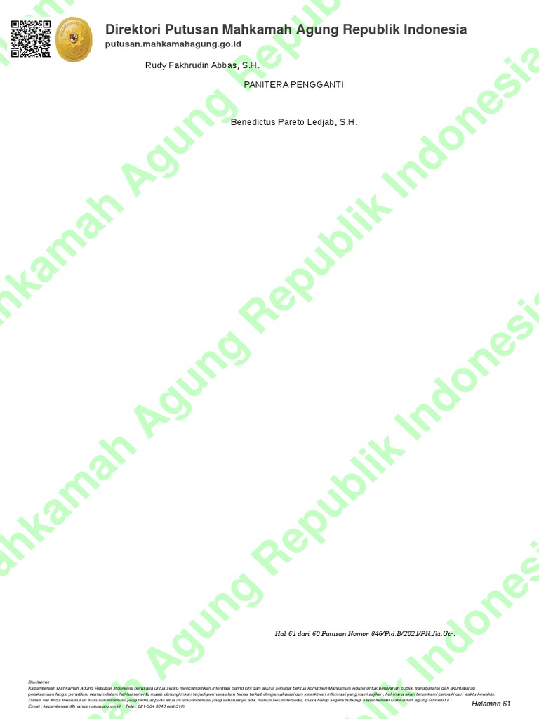 Putusan 846 Pid.b 2021 PN JKT - Utr 20230824112348 | PDF