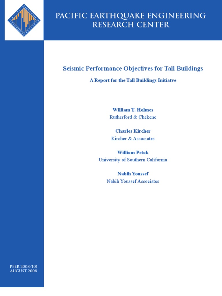 PEER Performance Objectives For Tall Buildings | PDF | Earthquake ...